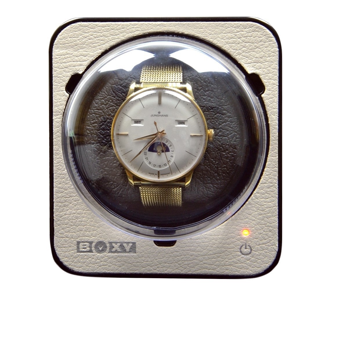 Scatola ricarica orologi BOXY FANCY PU-CUOIO crema watch winder